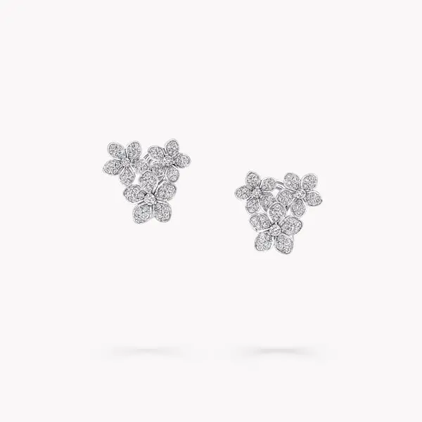 Graff Wild Flower Diamond Cluster Stud Earrings