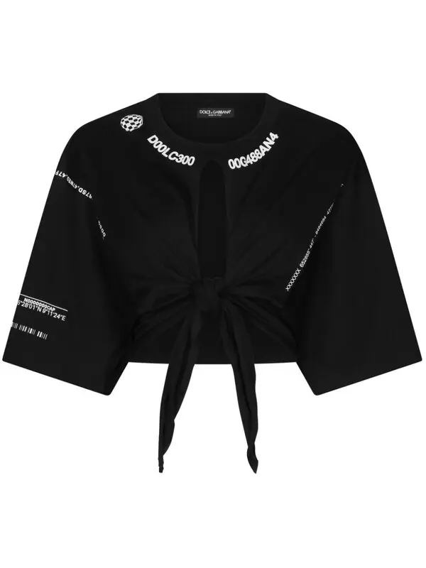 Dolce & Gabbana Front-tie Crop Top
