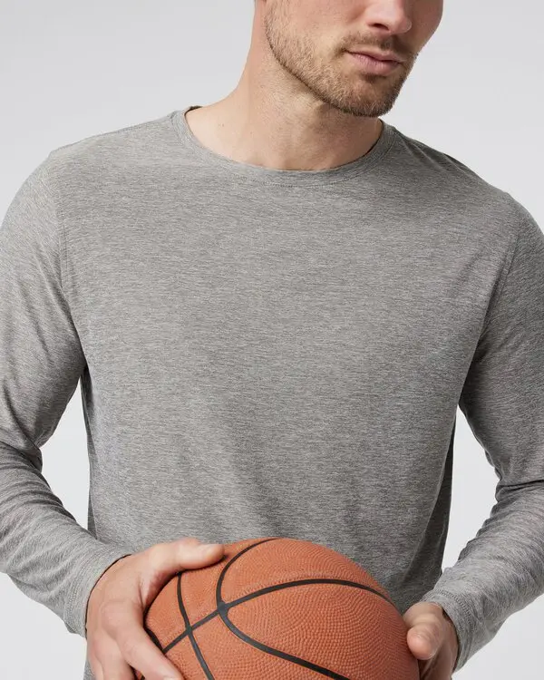 Vuori Long Sleeve Strato Tech Tee - Heather Grey