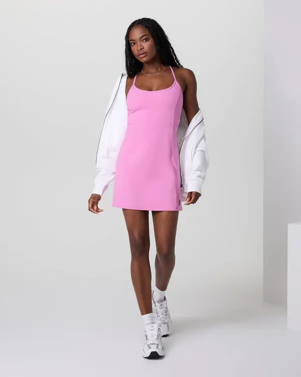 strapless open back dress Check Me Out Tennis Romper Dress