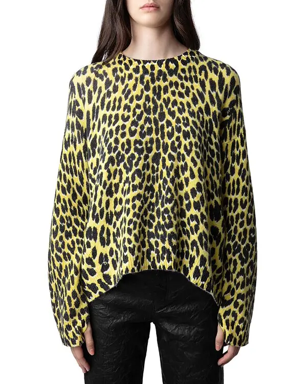 Zadig&Voltaire Markus Cashmere Leopard Print Sweater