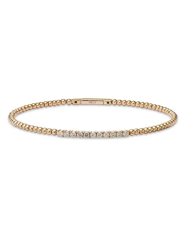 Bloomingdale'S 14k Yellow 0.45 Tcw Diamond Station Bangle Bracelet