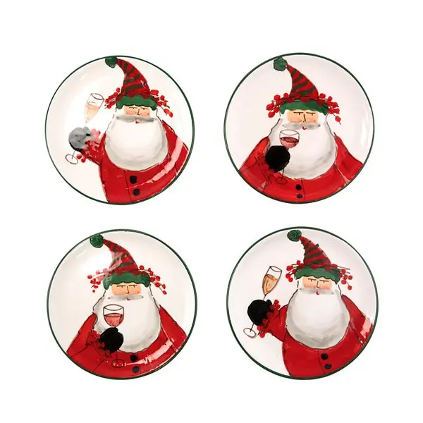 VIETRI Old St. Nick Cocktail Plates, Set Of 4 - Multi