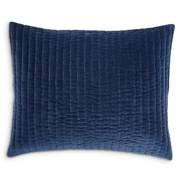 JOHN ROBSHAW Velvet Quilted Standard Sham - Indigo