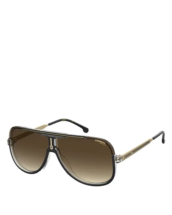 Carrera Eyewear Polarized Aviator Sunglasses, 64mm - Black/brown Polarized Gradient