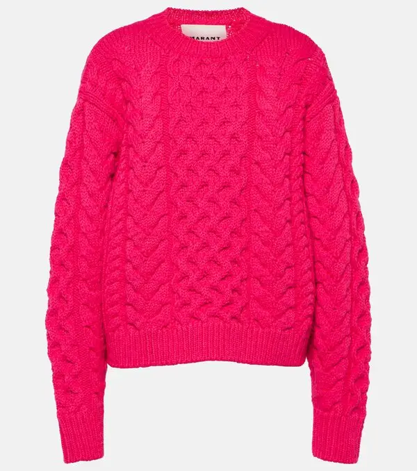 MARANT ETOILE Jake Cable-knit Wool-blend Sweater - Pink