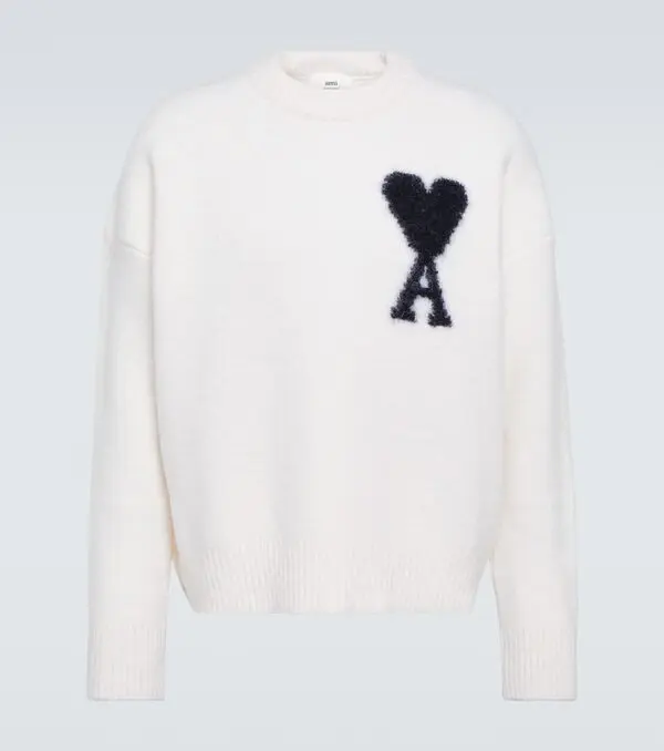 Ami Wool-blend Sweater - Black
