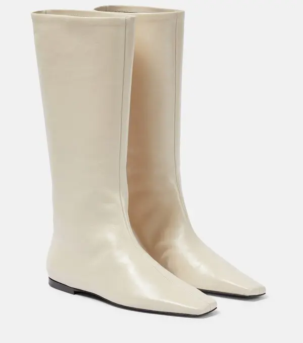 THE ROW Bette Leather Boots - White