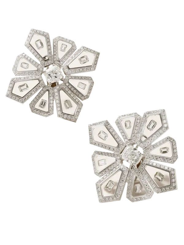 Nikos Koulis Universe Diamond And Enamel Earrings