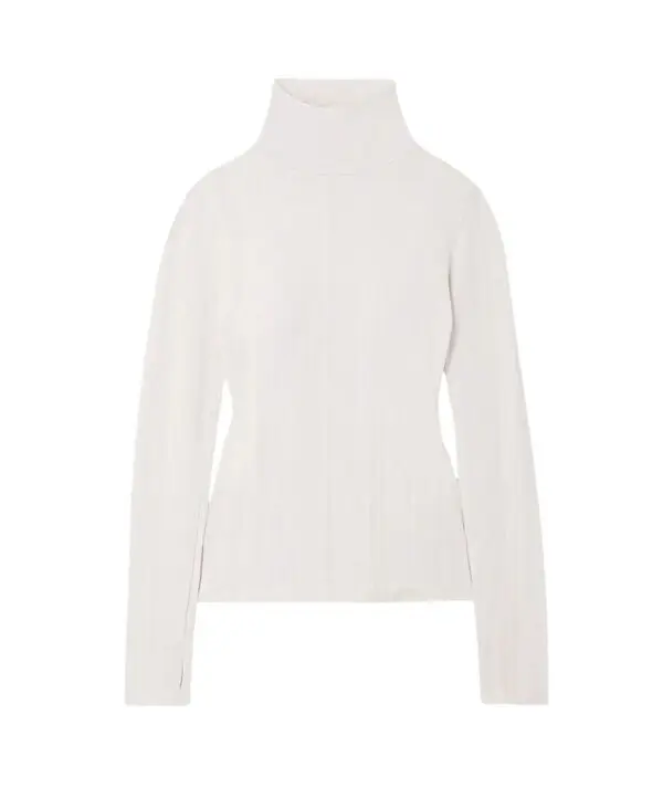 Cordova Sol Ribbed Turtleneck Top - Cream