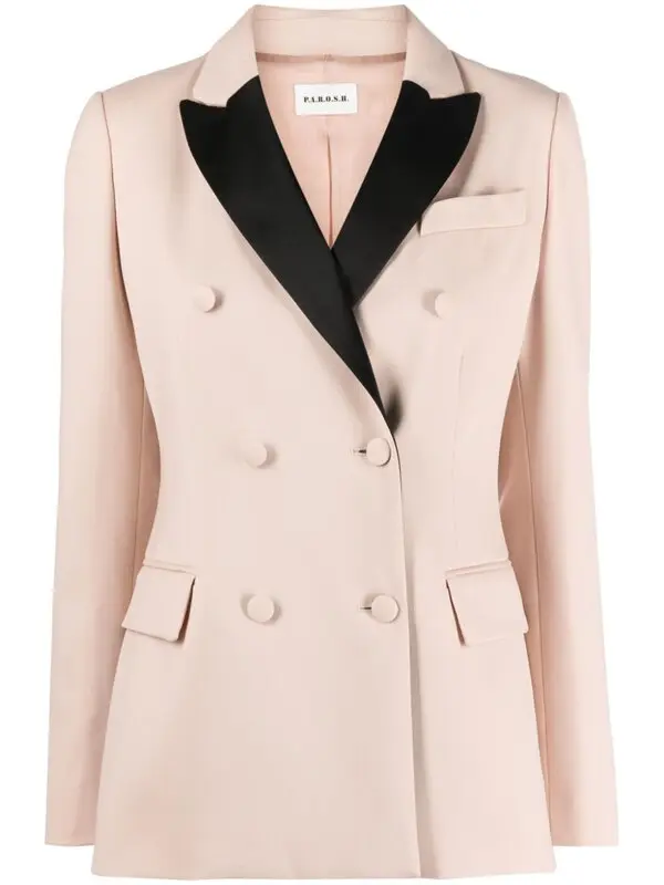 P.a.r.o.s.h Contrasting Lapels Virgin Wool Blazer
