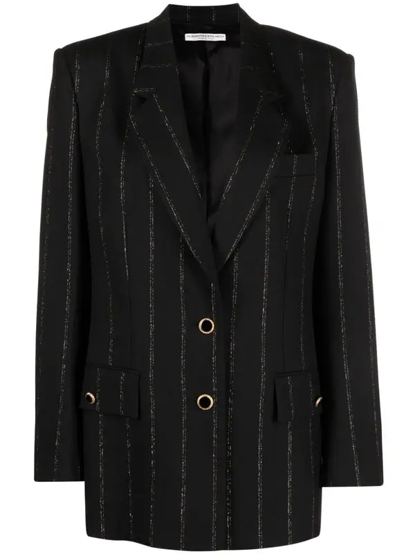 Alessandra Rich Striped Single-breasted Blazer