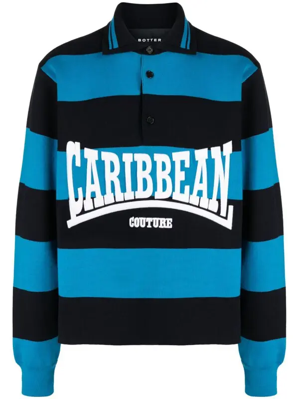 BOTTER Logo-intarsia Striped Polo Shirt
