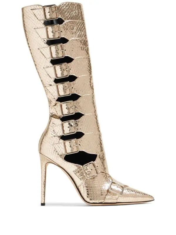 Paris Texas Cut-out Snakeskin-effect Boots