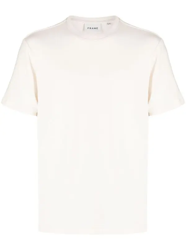 FRAME Crew-neck Cotton T-shirt - Neutrals
