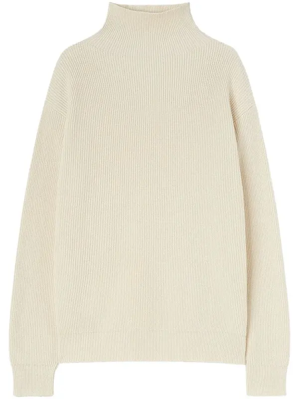 JIL SANDER Ribbed Knit Cotton Jumper