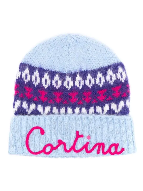 MC2 SAINT BARTH Motif-embroidered Fair-isle Beanie