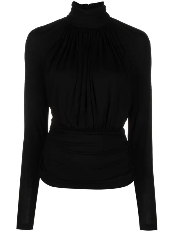 Saint Laurent Gathered Cut-out Top