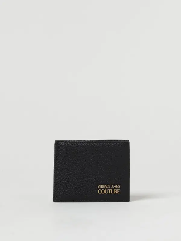 Versace Wallet In Grained Leather - Black