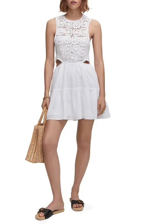 Mango Crochet A-Line Dress In White - 60% Off | Editorialist