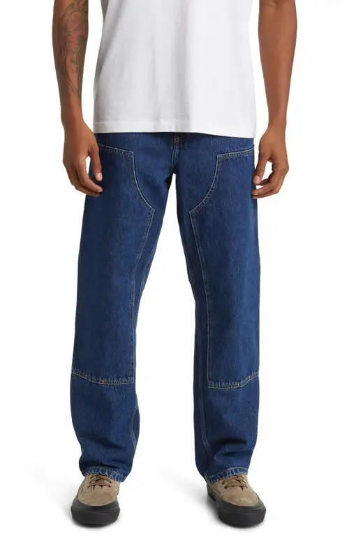 Carhartt Work In Progress Double Knee Work Jeans - Blue Stone Washed
