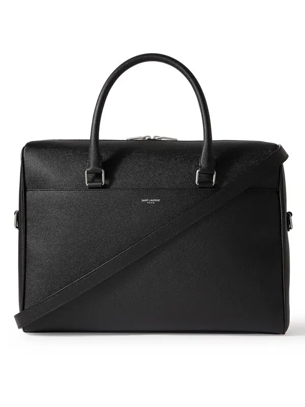 Saint Laurent Full-grain Leather Briefcase