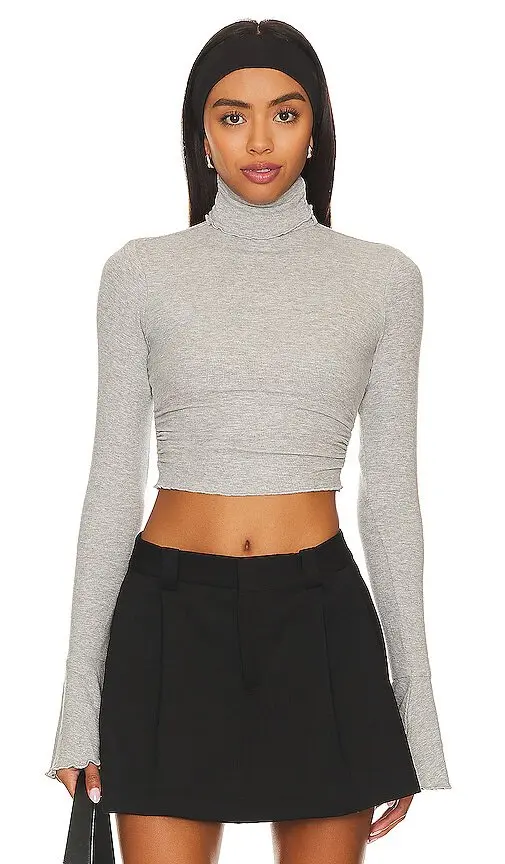 LOVERS AND FRIENDS Belen Turtleneck Top - Heather Grey