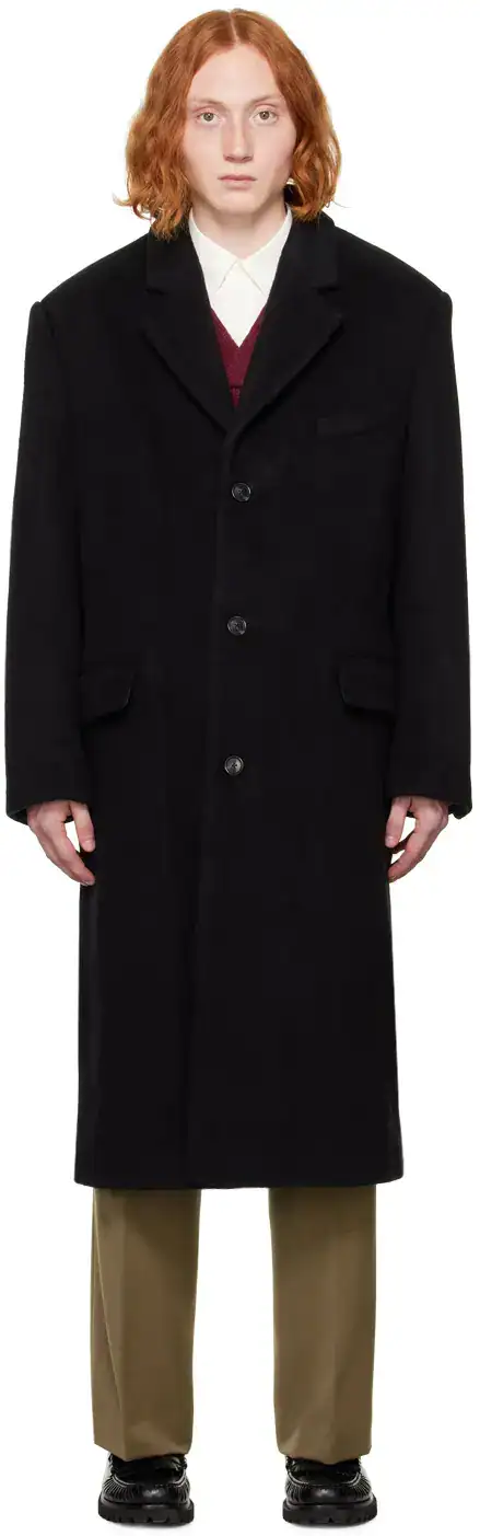 Gant 240 Mulberry Street Black Oversized Coat In 005-Black 57