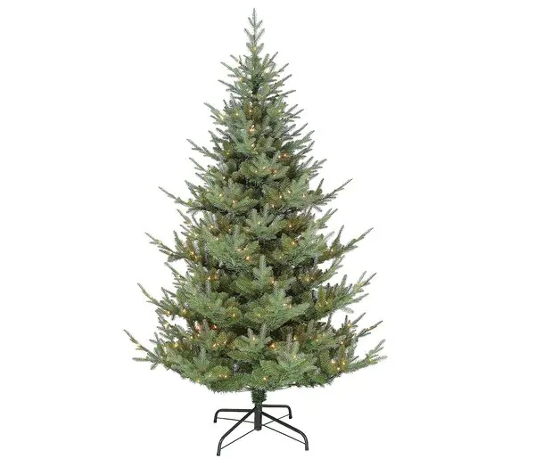 PULEO INTERNATIONAL Puleo 6.5 Ft Pre-lit Hillside Spruce Artificial Tree