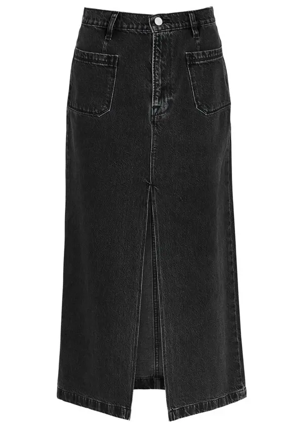 FRAME Le Bardot Denim Midi Skirt