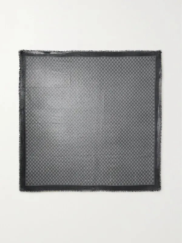 Gucci Fringed Metallic Wool-jacquard Scarf