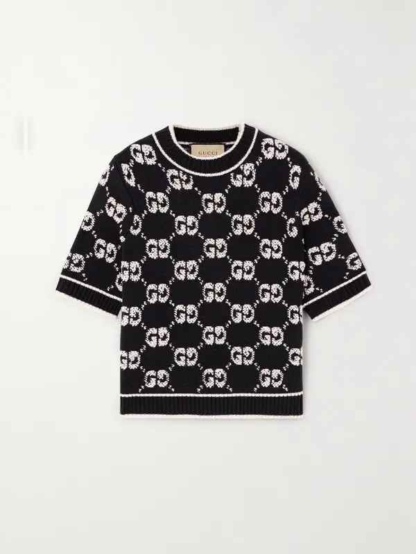 Gucci Jacquard-knit Wool-bouclé Sweater - Black