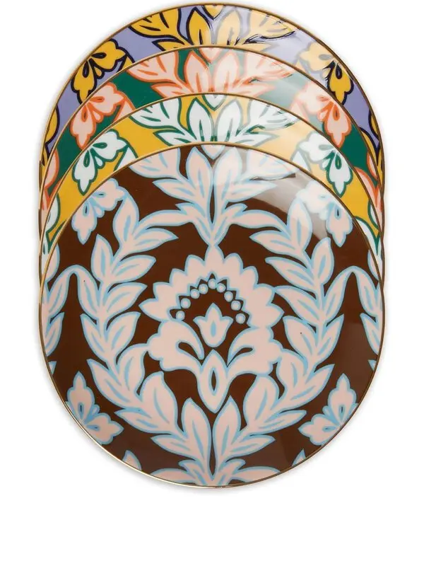 La DoubleJ Mixed Porcelain Side Plates - Multicolour