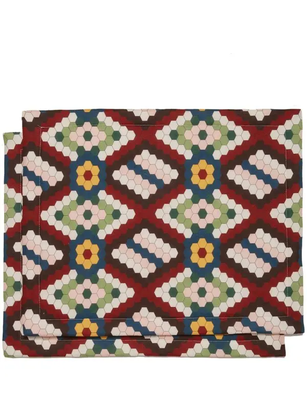 La DoubleJ Geometric-pattern Placemat - Multicolour