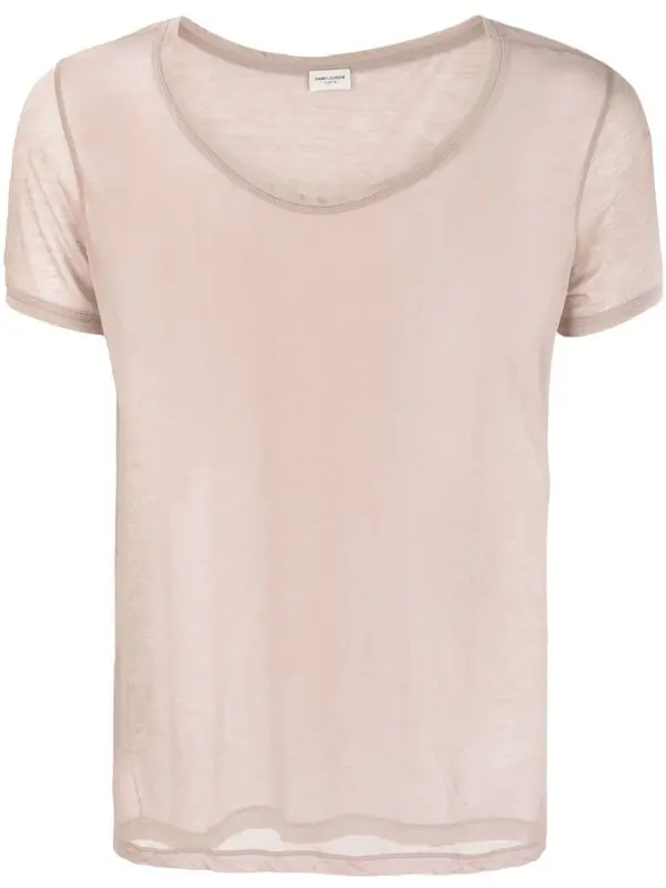 Saint Laurent Mélange-effect Sheer Cotton T-shirt