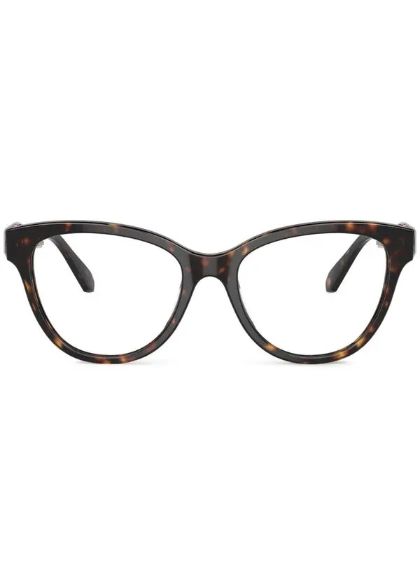 Swarovski Tortoiseshell Cat-Eye Frame Glasses Brown Editorialist