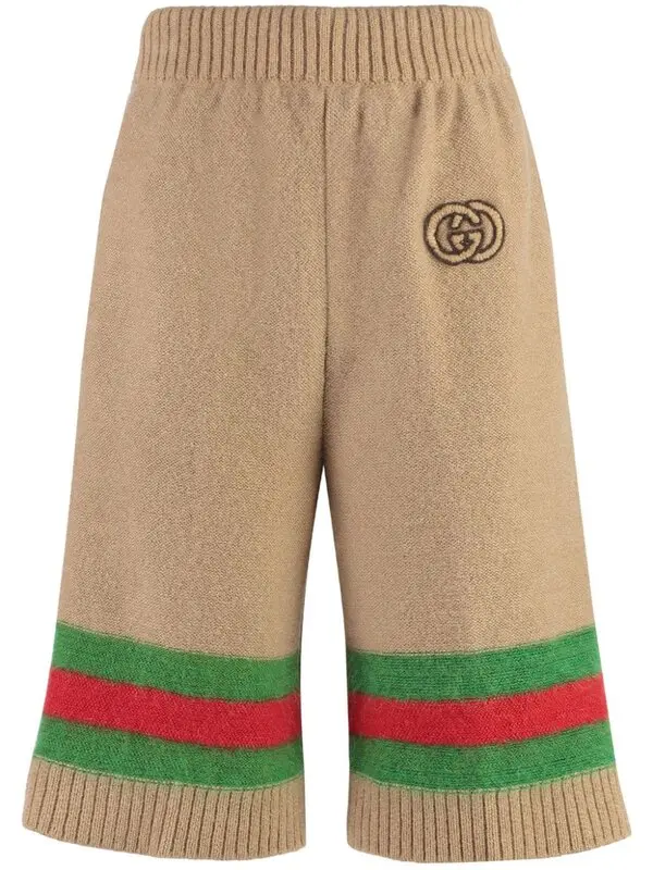 Gucci Web Stripe Jacquard Knit Shorts