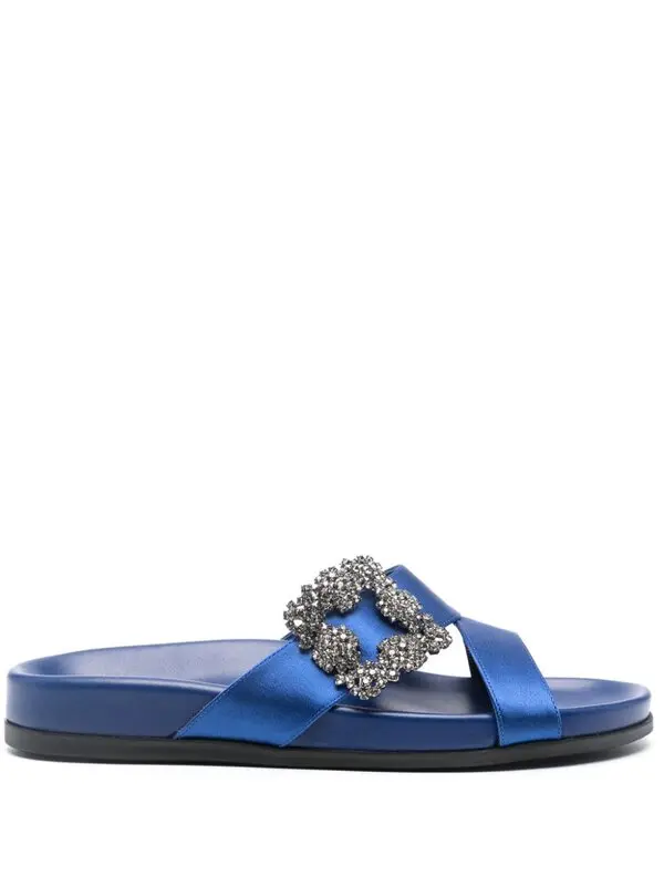 Manolo Blahnik Chilanghi Crystal-embellished Sandals - Blue