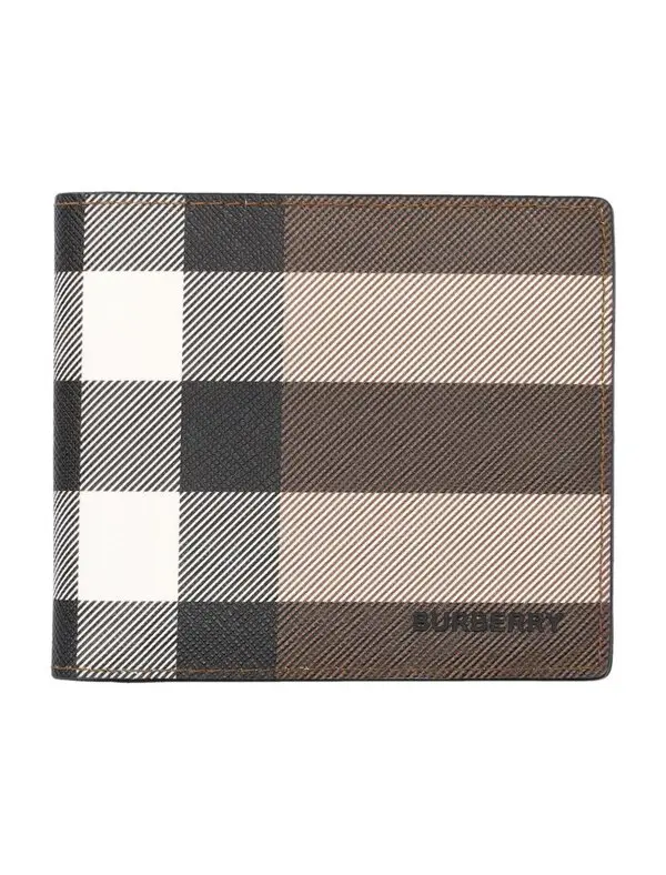 Buy Burberry Check And Leather Bifold Wallet - Dark Birch Brown At 33% ...