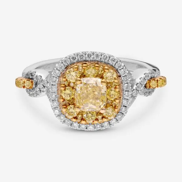 Buy Gregg Ruth 18k 0.67ct. Fancy Yellow Diamond And White Diamond ...