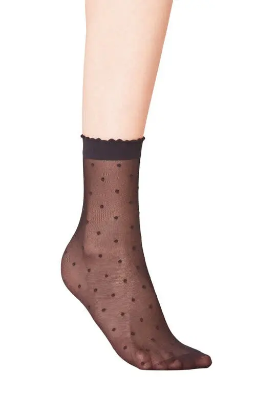 Falke Polka Dot Mesh Crew Socks - Black