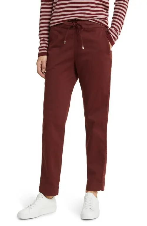 Max Mara Terreno Stretch Cotton Ankle Pants - Brick Red