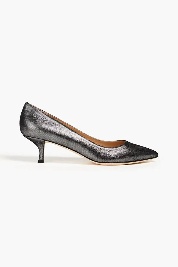 SERGIO ROSSI Metallic Suede Pumps