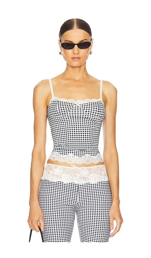 Lioness Top Model Cami - Black Check