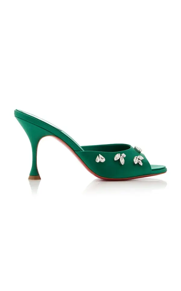 CHRISTIAN LOUBOUTIN Degraqueen 85mm Crystal-embellished Sandals - Green