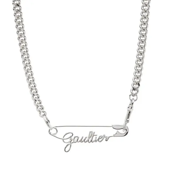 Jean Paul Gaultier Safety Pin Necklace Silver Editorialist