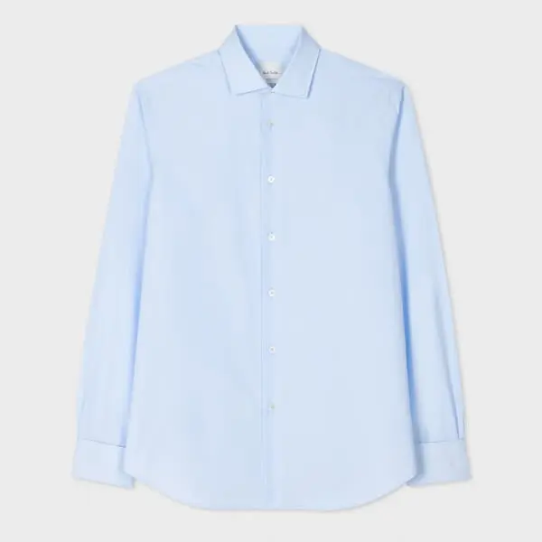 Paul Smith Tailored-fit Sky Shirt With 'signature Stripe' Double Cuff - Blue