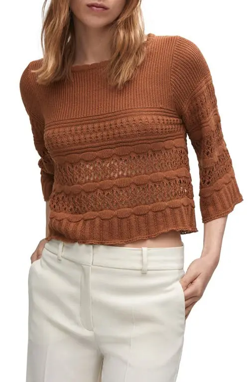 Mango Openwork Knit Sweater