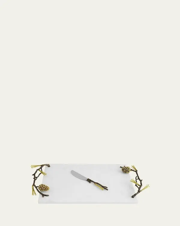 Michael Aram Pine Cone Cheeseboard With Knife - One-color