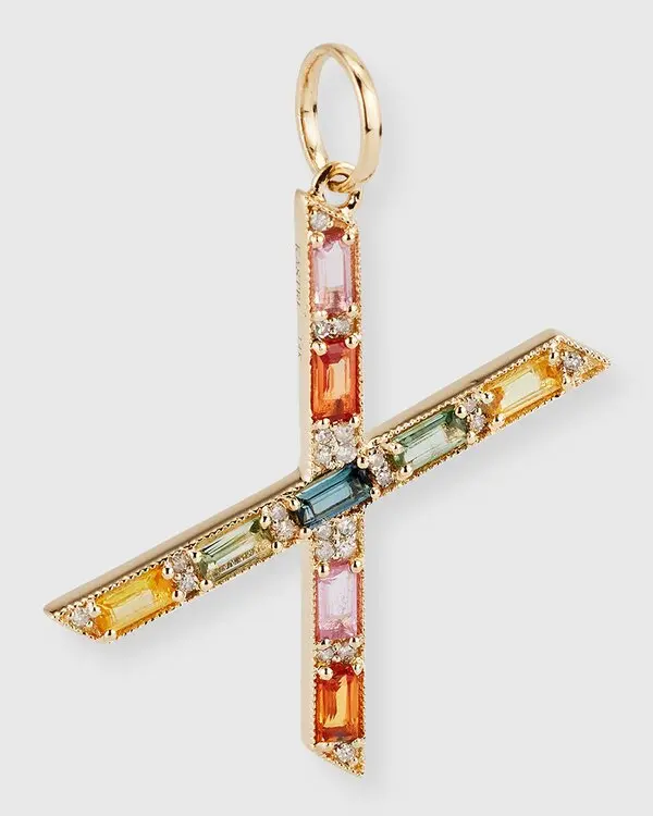 KASTEL JEWELRY 14k Yellow Gold Initial X Pendant